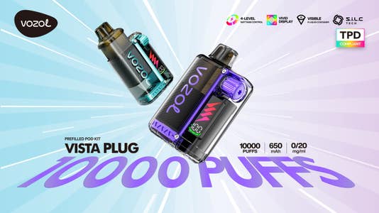 VOZOL Launched The First TPD-Compliant 10,000 Puff Vape ----The Vista Plug