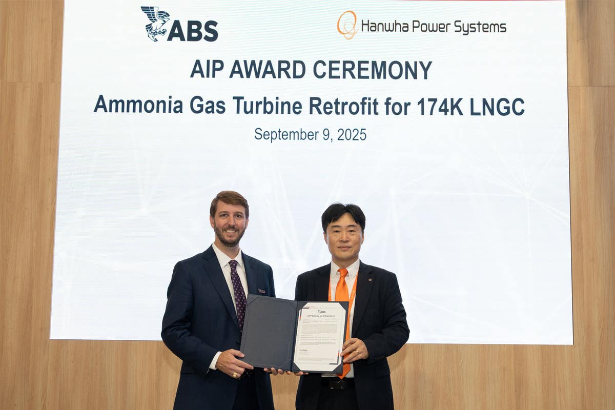 Hanwha Power Systems Receives Approval in Principle (AiP) from ABS for 174K LNG Carrier Ammonia ...