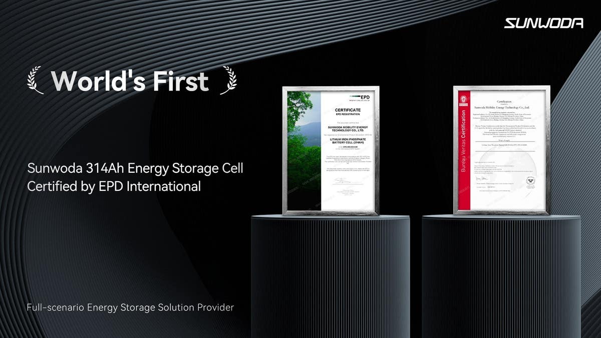 Sunwoda's 314Ah Cell is Now the World's First Battery Product Certified ...